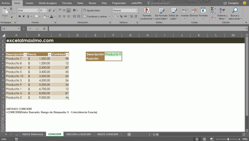 Las funciones INDICE y COINCIDIR en Excel – Excel al Máximo
