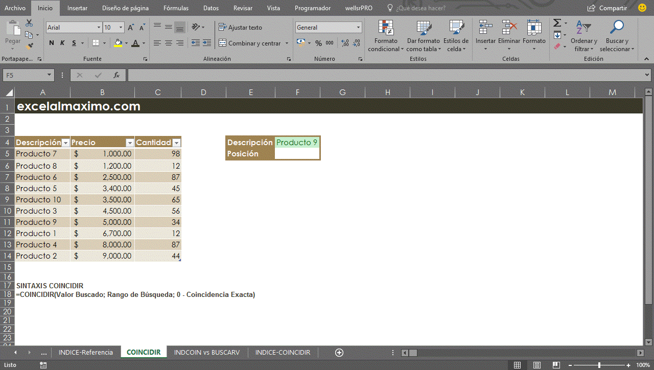 Las funciones INDICE y COINCIDIR en Excel – Excel al Máximo